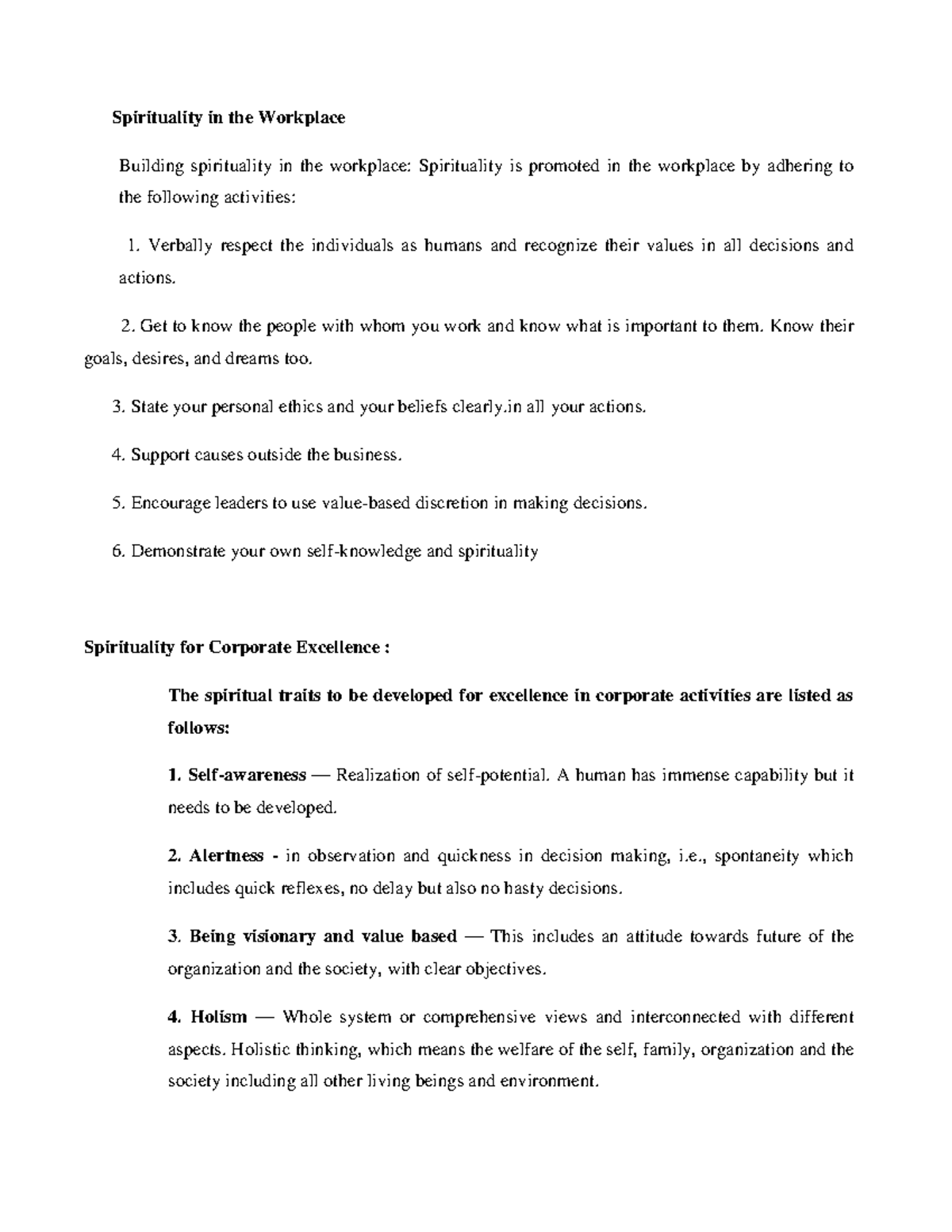 Human Values Ethics-6 - Spirituality in the Workplace Building ... Human Values Ethics-6 - Spirituality in the Workplace Building ...