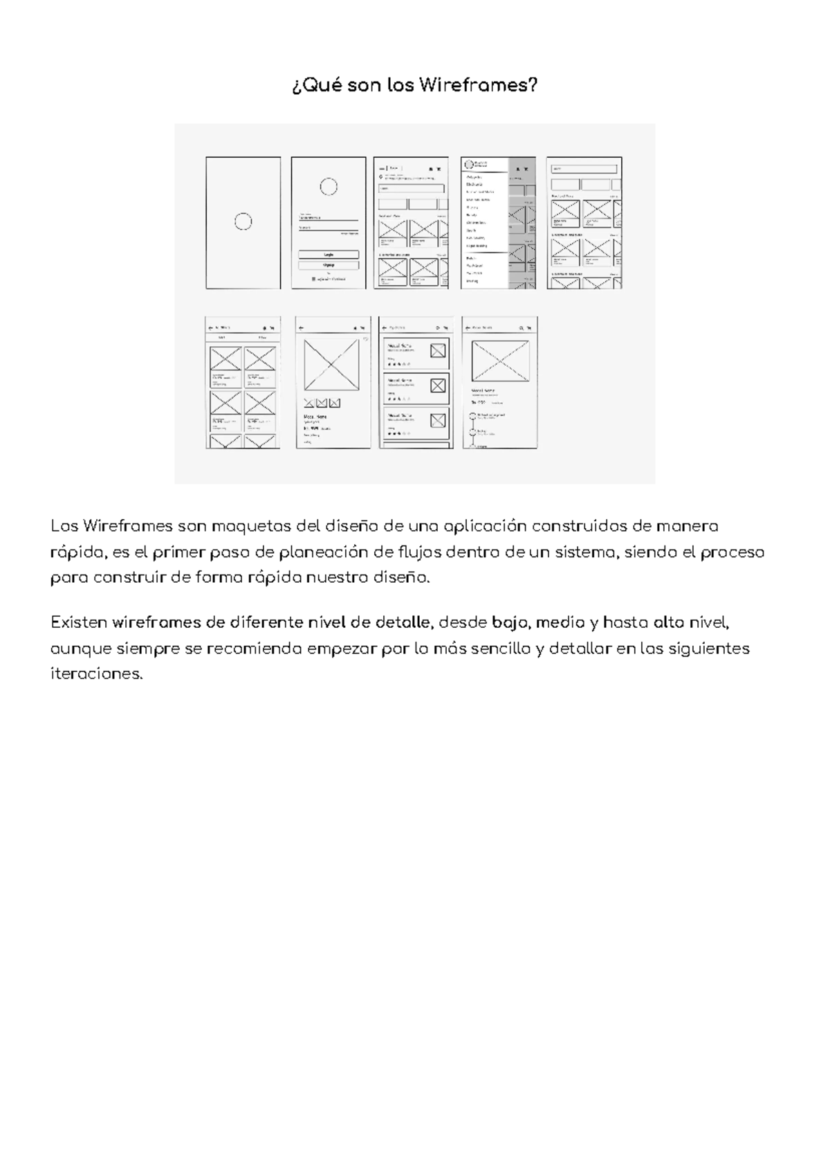 ¿Qué son los Wireframes - Existen wireframes de diferente nivel de ...