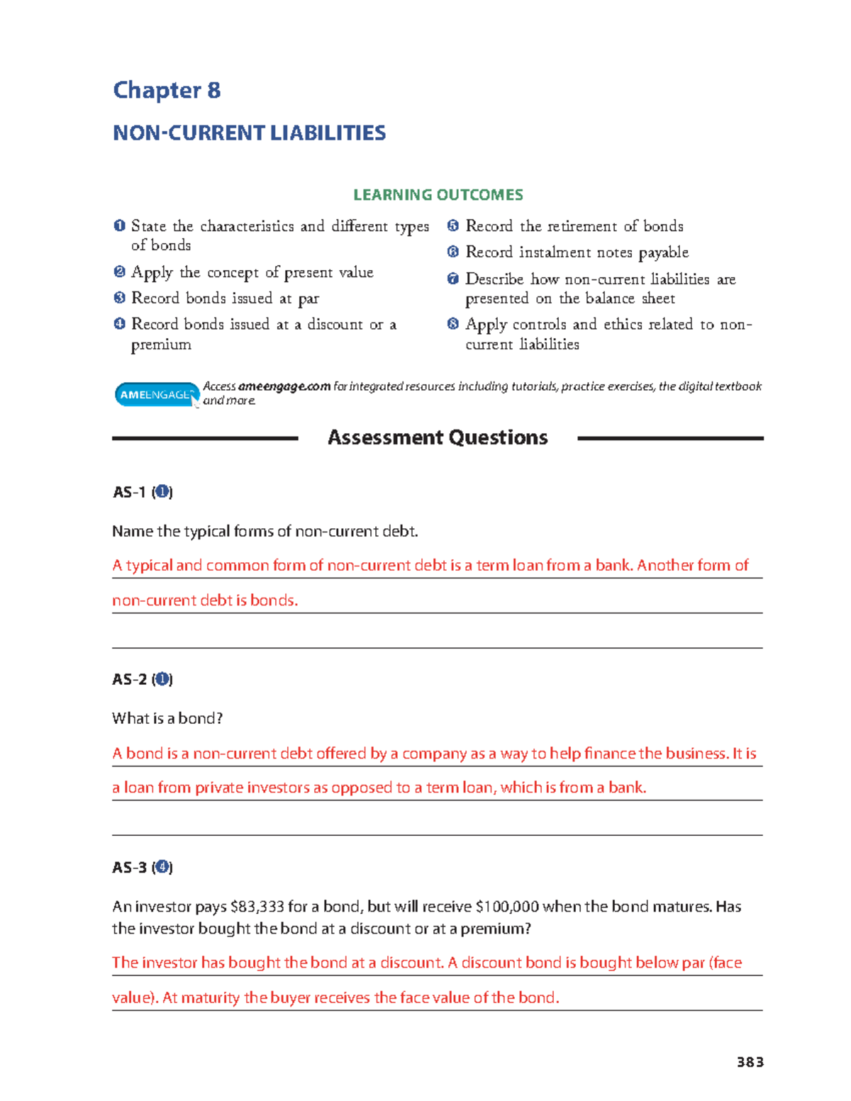 Chapter 8 -solutions - Chapter 8 NoN-CurreNt LiabiLities assessment ...