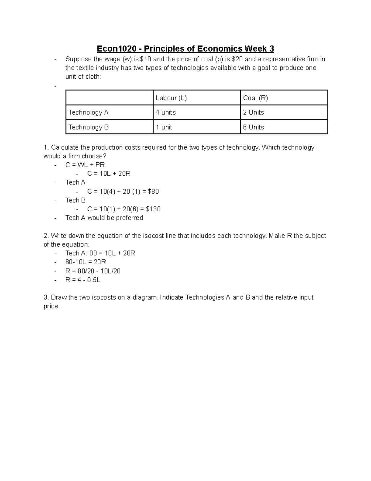 Tutorial ECON1020 Week 3 - 9 - Econ1020 - Principles of Economics Week ...