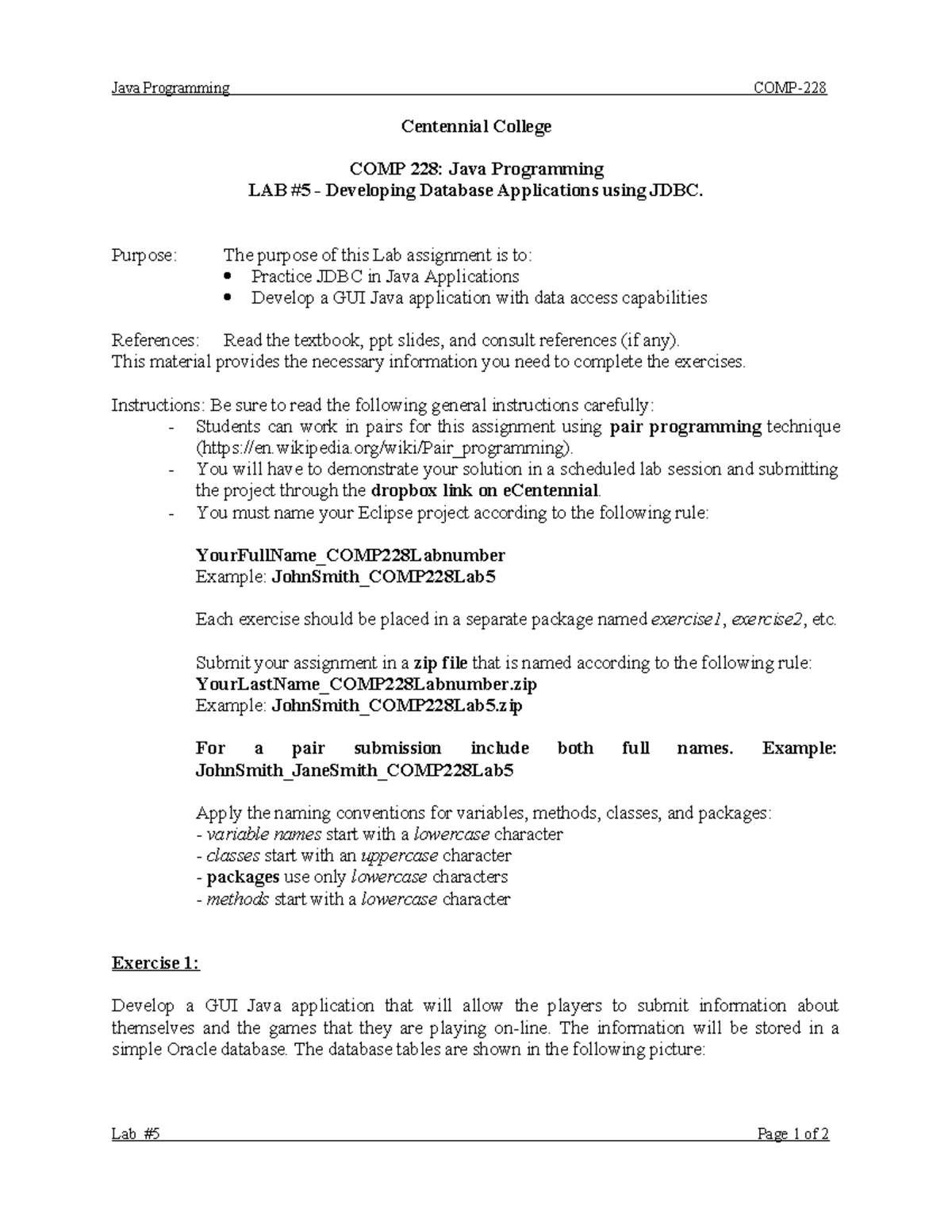 COMP228Lab5 - This is very good project. Helps a lot of kids. - Java Programming COMP ...