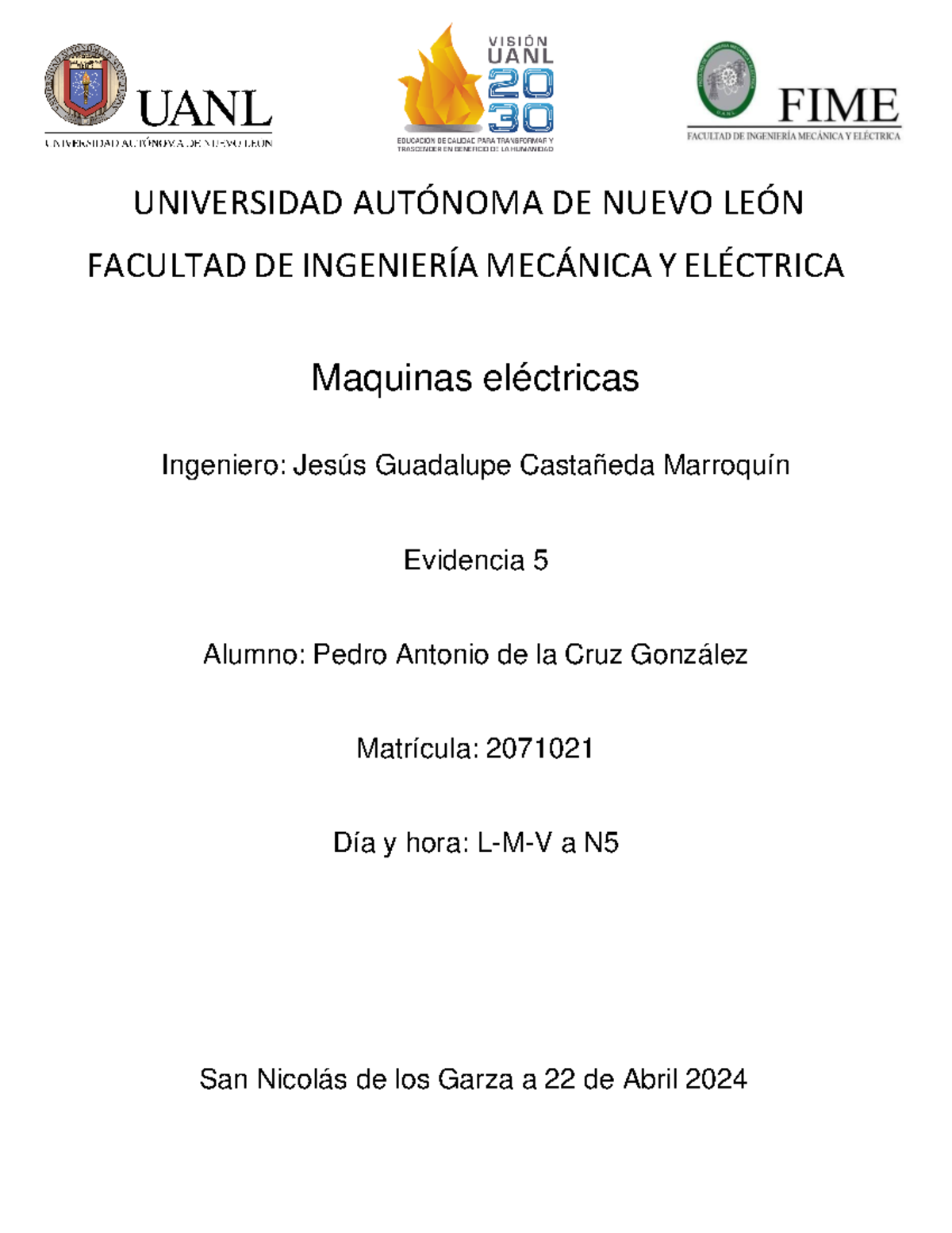 2071021 Evidencia 5 - resumen de motores monofasicos - Máquinas Eléctricas - UNIVERSIDAD ...