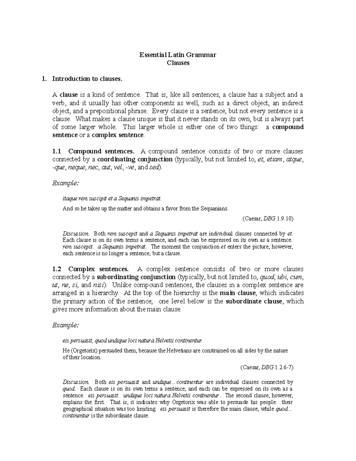 Clauses Essential Latin Grammar Clauses 1 Introduction To Clauses A clauses-essential-latin-grammar-clauses-1-introduction-to-clauses-a