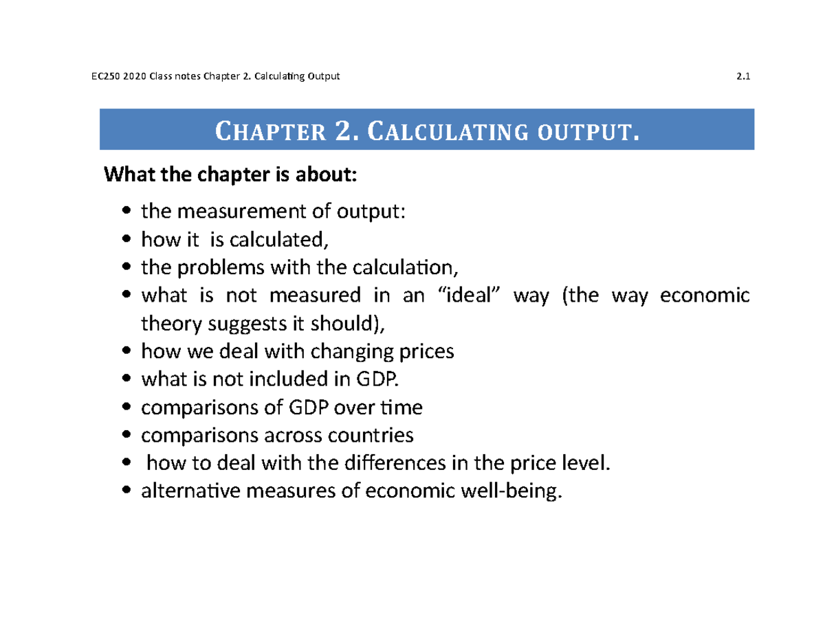 2. 2020 Calculating output class notes - CHAPTER 2. CALCULATING OUTPUT ...