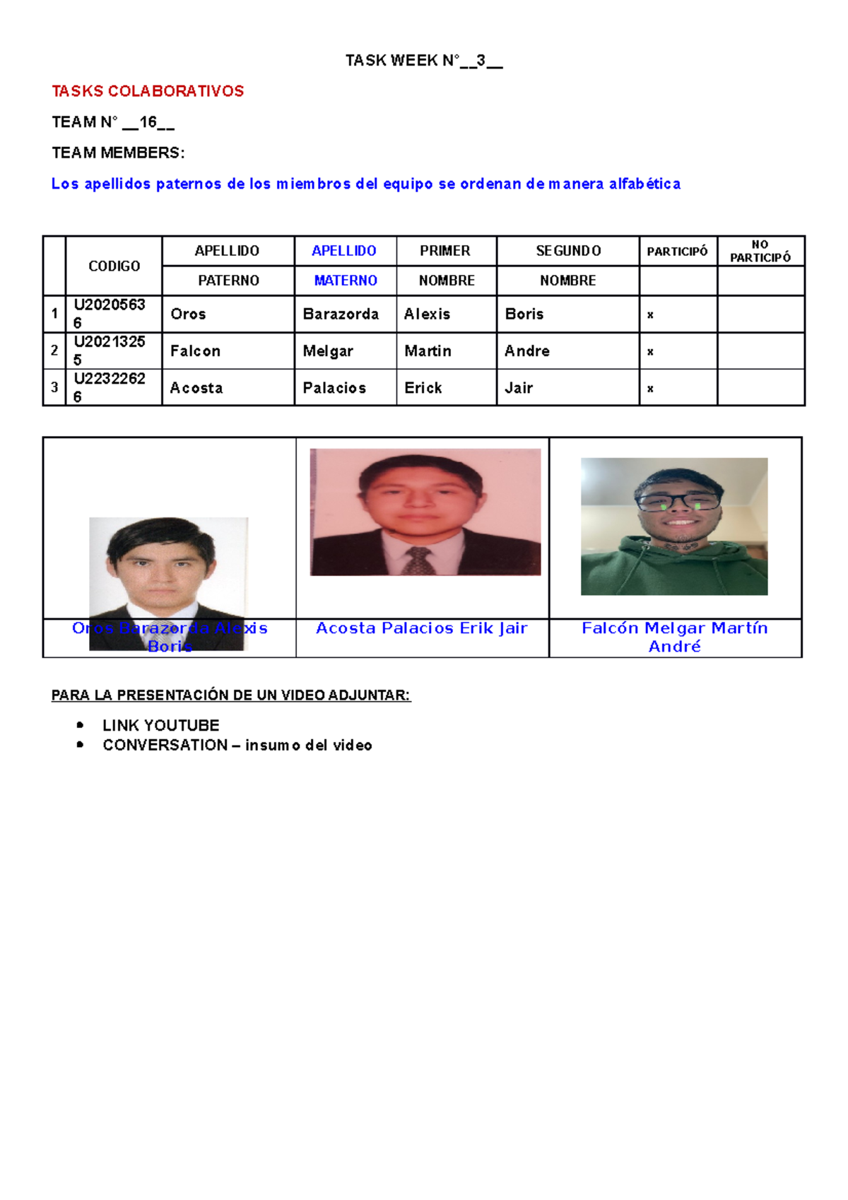 Formato PARA LA Presentación DE LOS Tasks - Colaborativos-5 - TASK WEEK N°__ 3 __ TASKS - Studocu