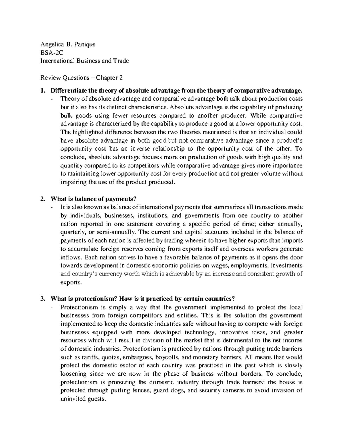 Review Quest-Chapter II - Angelica B. Panique BSA-2C International ...