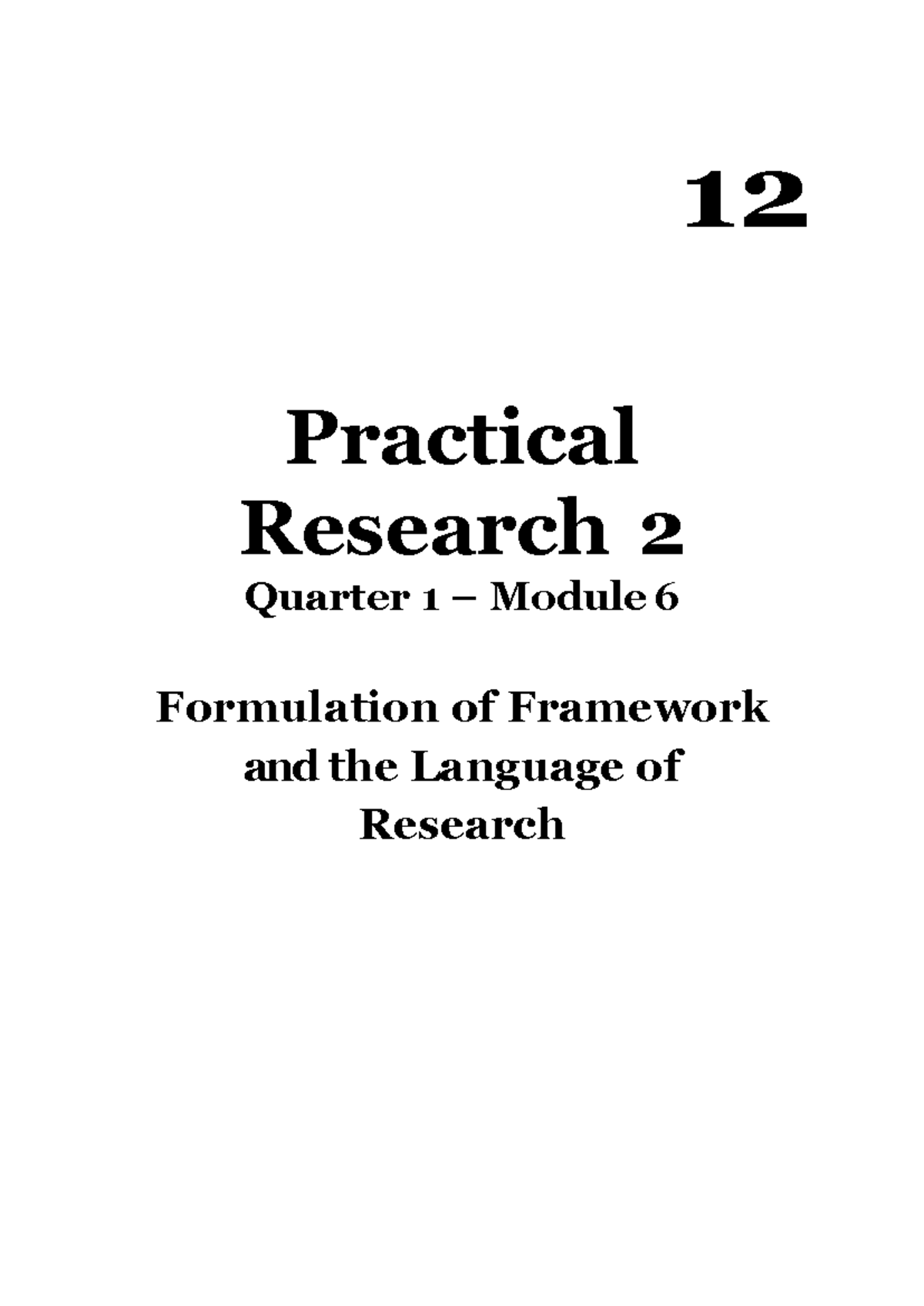 6 Q1 Pra. Research - 12 Practical Research 2 Quarter 1 – Module 6 ...