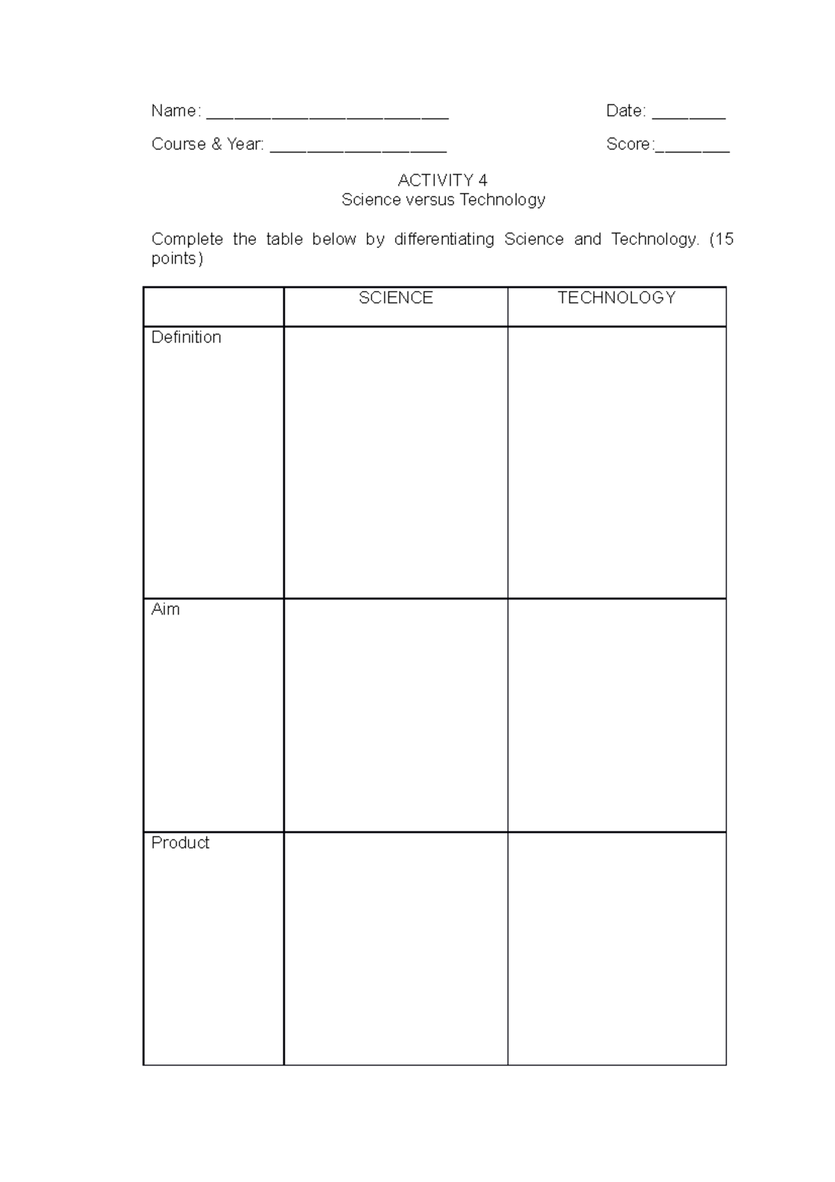 STS Activity 4 5 6 - STS - Name: __________________________ Date ...