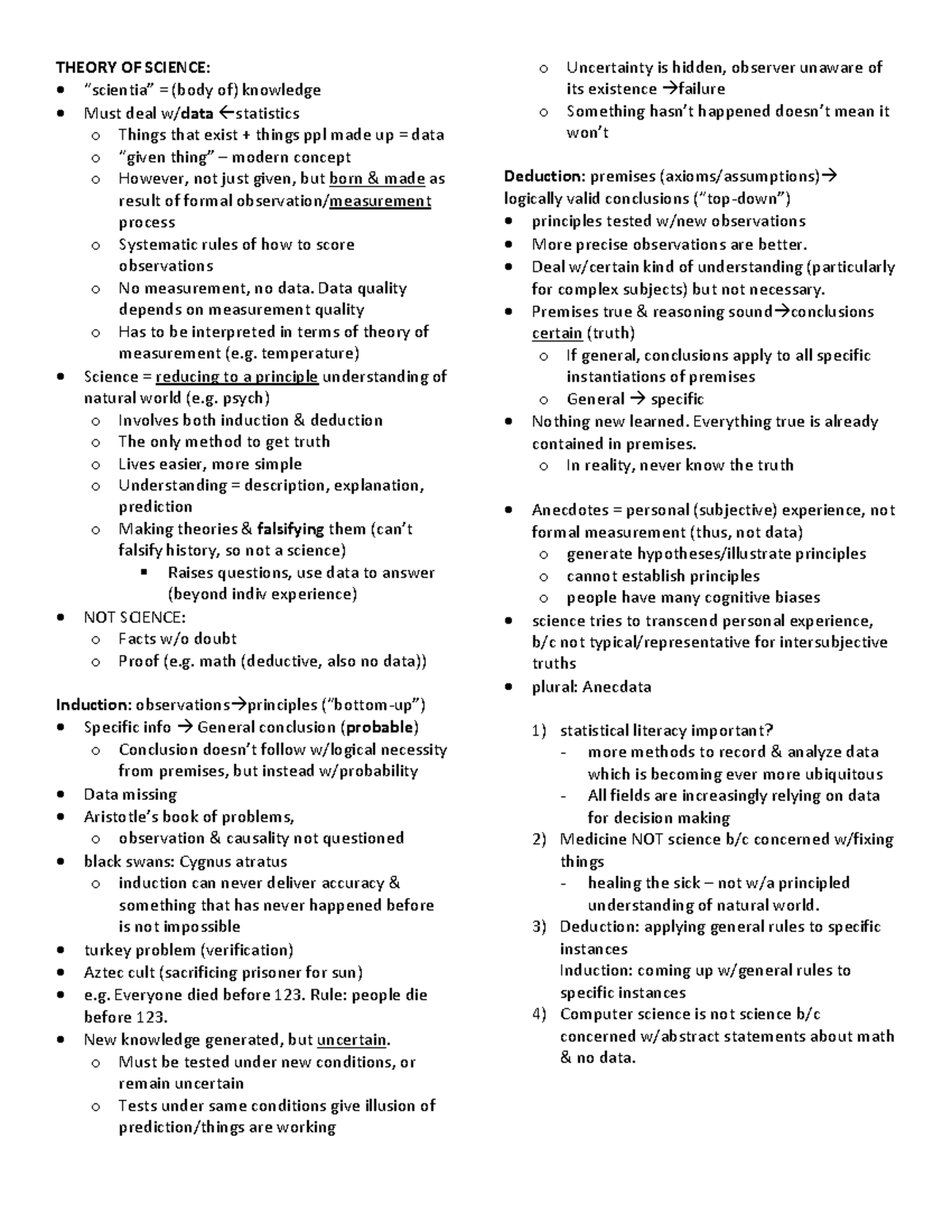 Adv Stats Notes 1 Warning Tt Undefined Function 32 Theory Of Science “scientia” Body