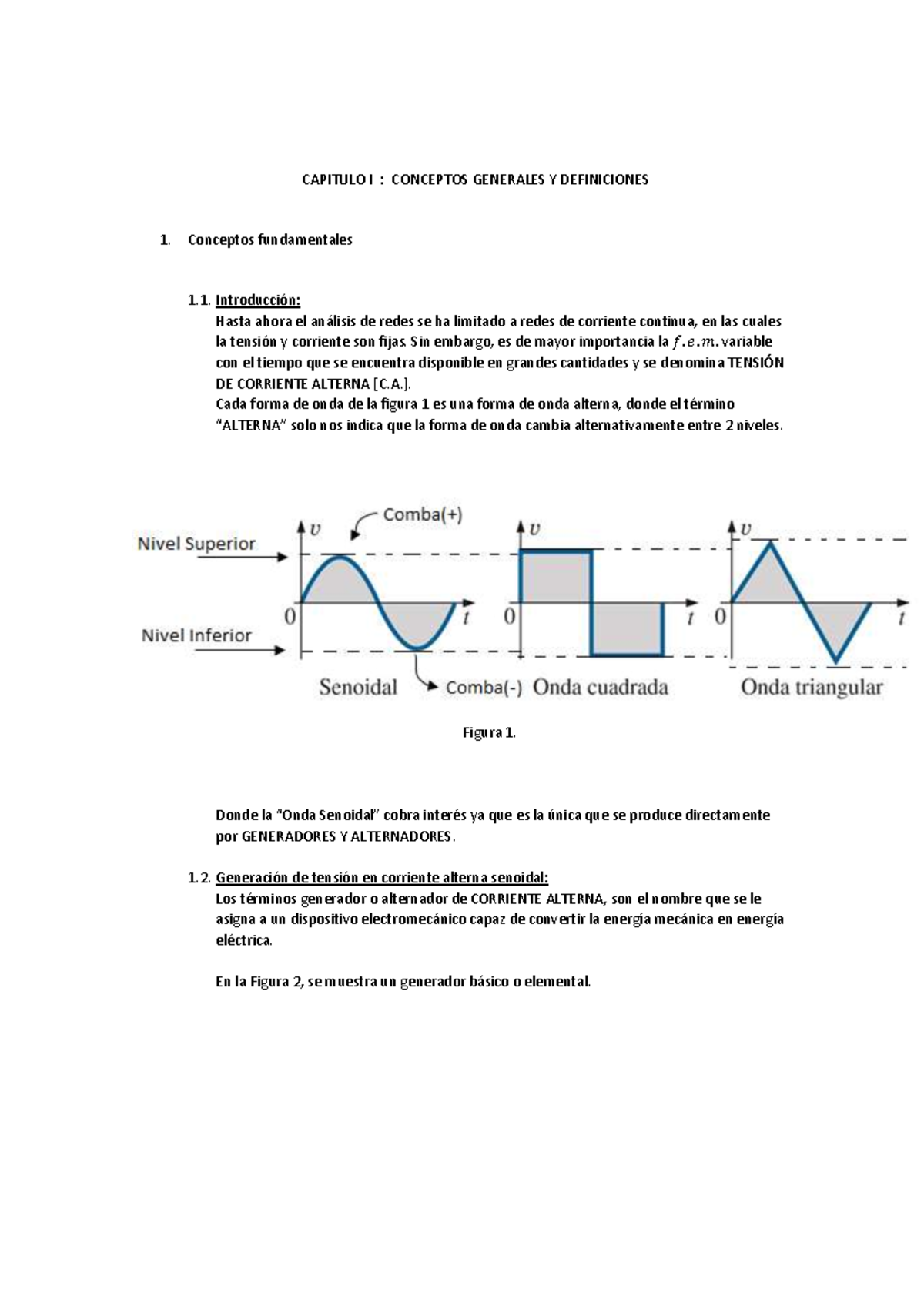 Cap 1 (parte 1) - CAPITULO I : CONCEPTOS GENERALES Y DEFINICIONES Conceptos fundamentales - Studocu