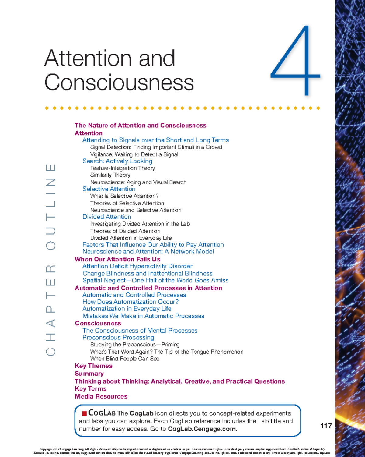 PSY 063 - Chapter 4 - 117 ####### CogLab The CogLab icon directs you to ...