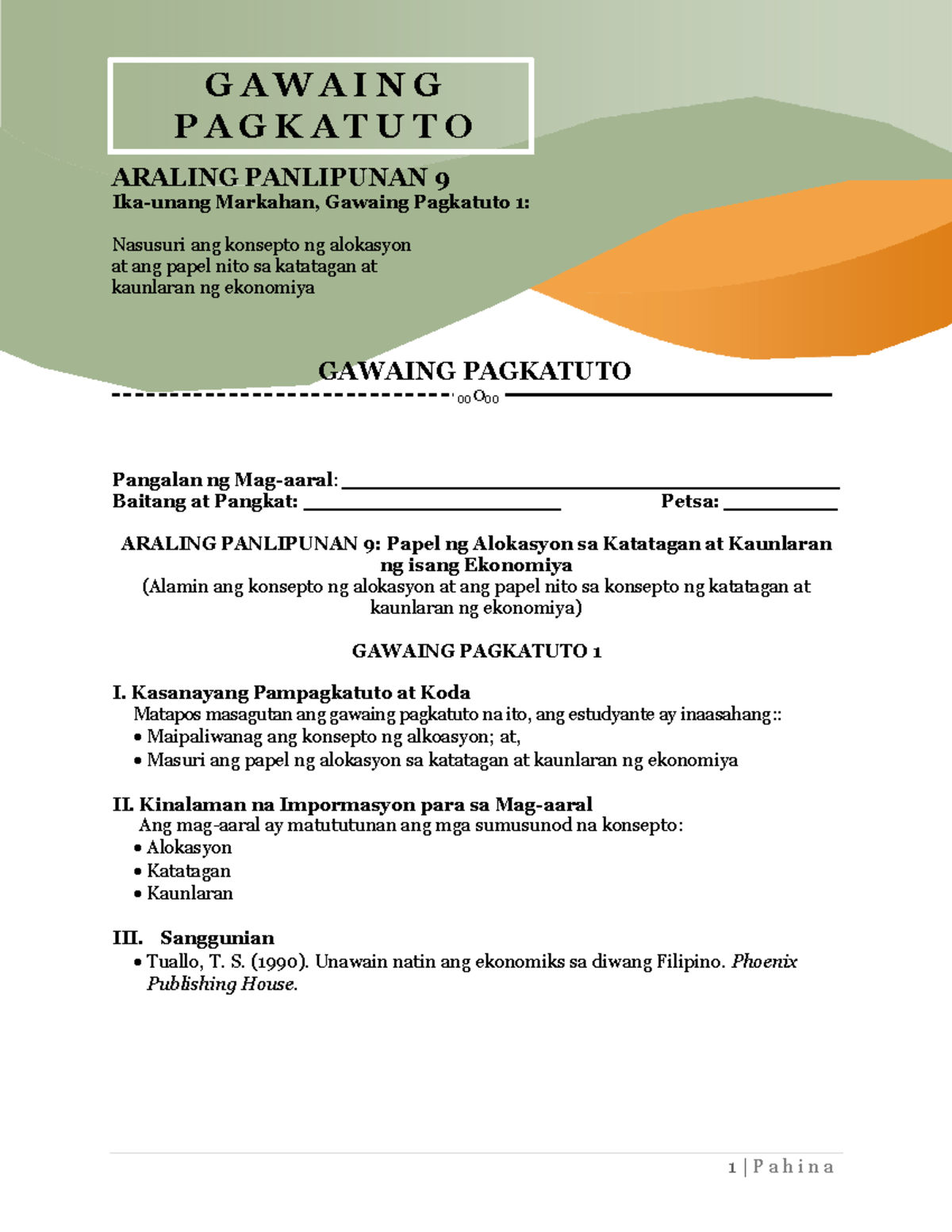 LAS-IN- Macroeconomics - ARALING PANLIPUNAN 9 Ika-unang Markahan ...