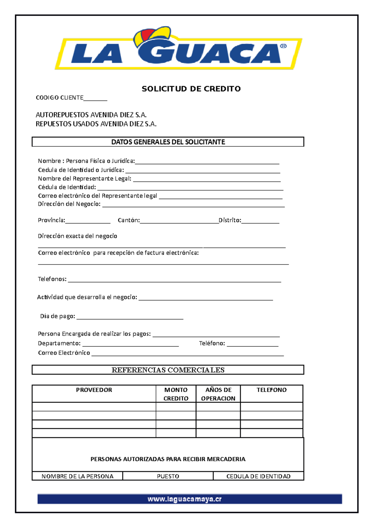 Solicitud DE Credito 3 adjuntos - SOLICITUD DE CREDITO CODIGO CLIENTE ...
