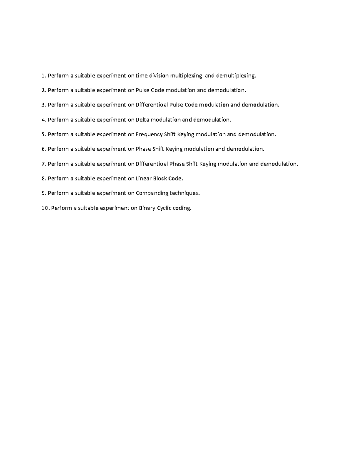Digital Communications Lab Perform A Suitable Experiment On Time Division Multiplexing And