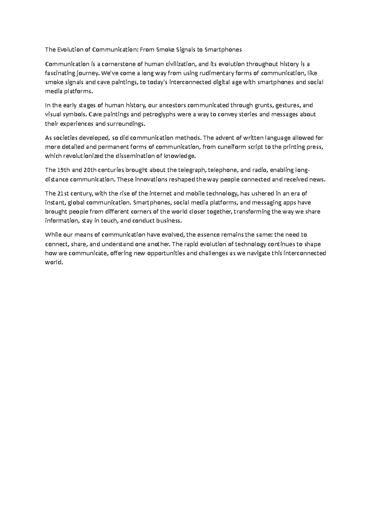 The Evolution of Communication - We've come a long way from using ...