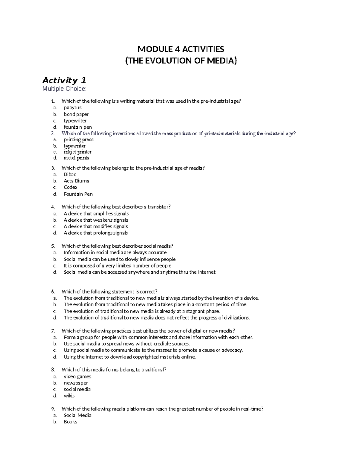 MIL WEEK 4 Activities - TVL (Technical-Vocational-Livelihood) in senior ...