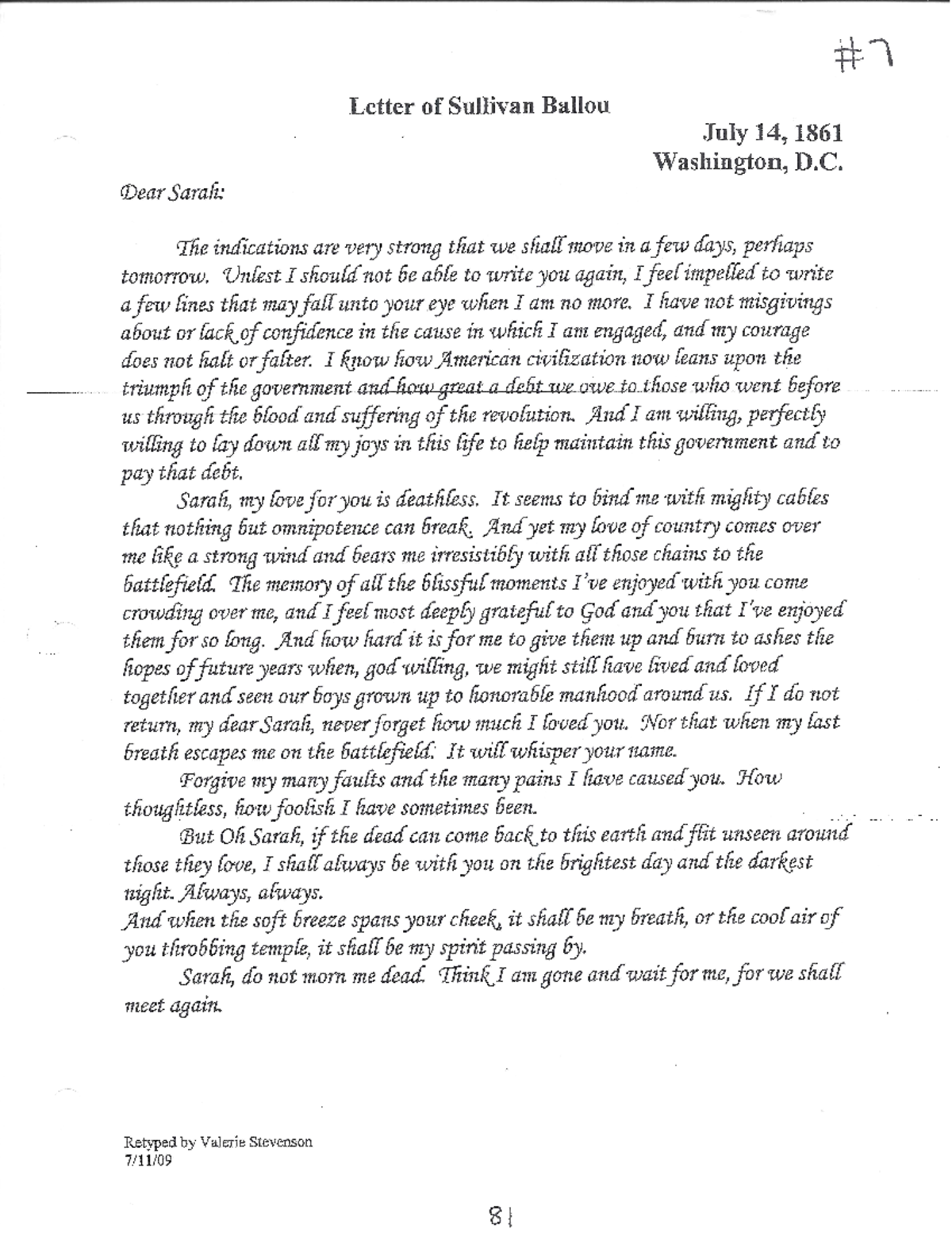 Sullivan Ballou Letter Soapstone - EDUC 2130 - Studocu