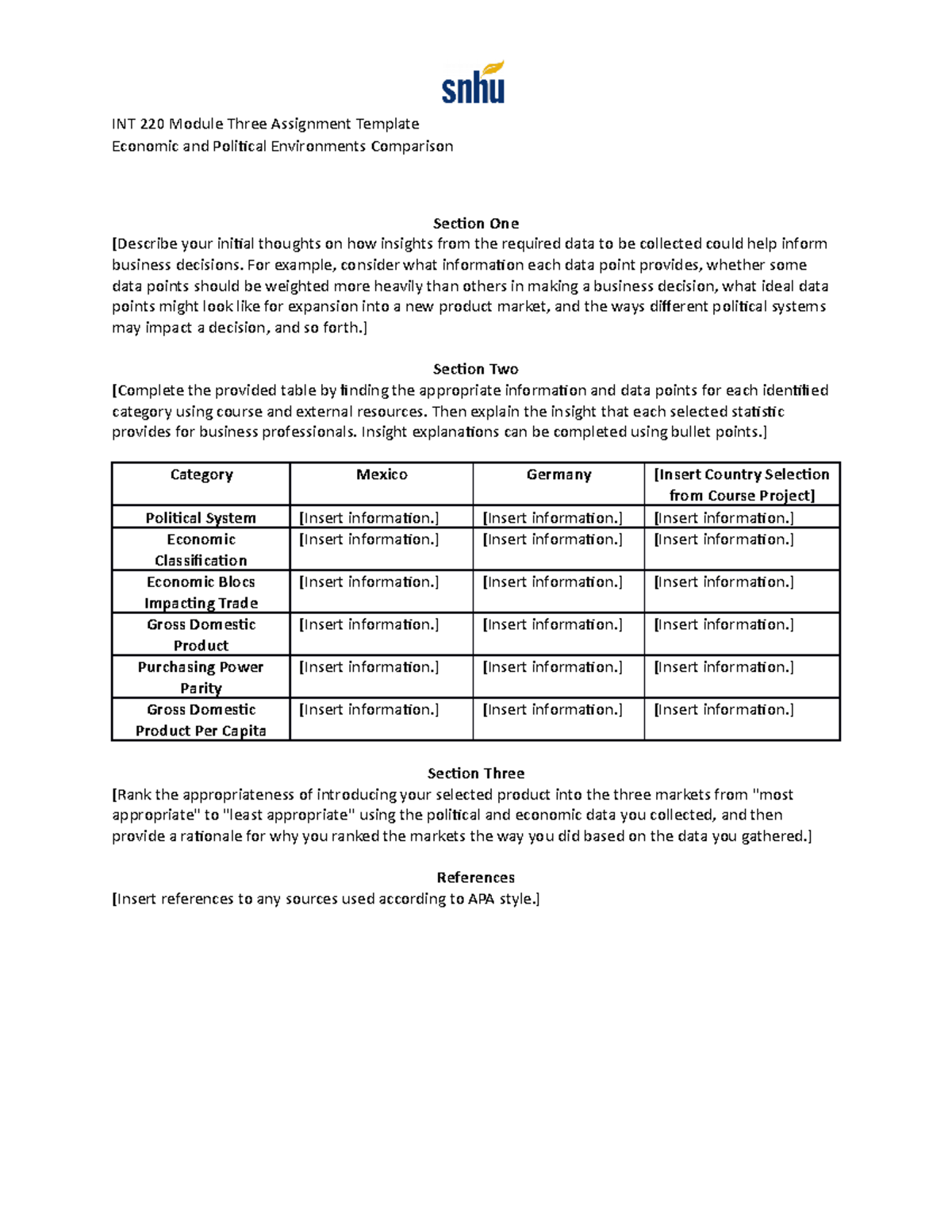 Int 220 Module Three Assignment Template Int 220 Module Three Assignment Template Economic And