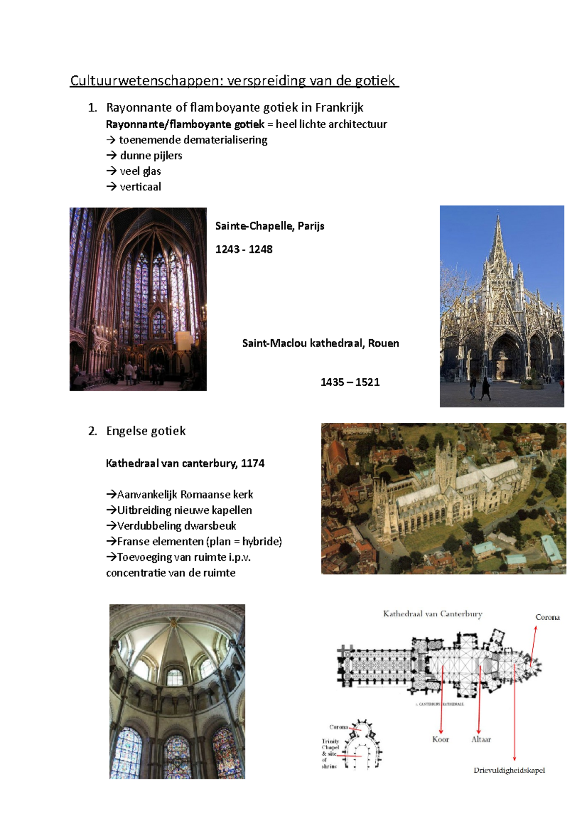Cultuurwetenschappen verspreiding van de gotiek - Rayonnante of ...
