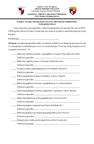 MATH CLUB Action PLAN - Grace Mission College Catiningan, Socorro ...