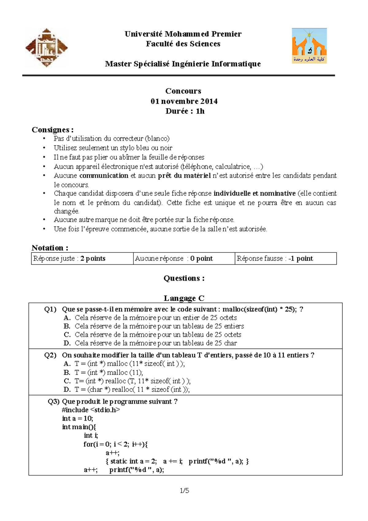 Master Spécialisé Ingénierie Informatique - Université Mohammed Premier ...