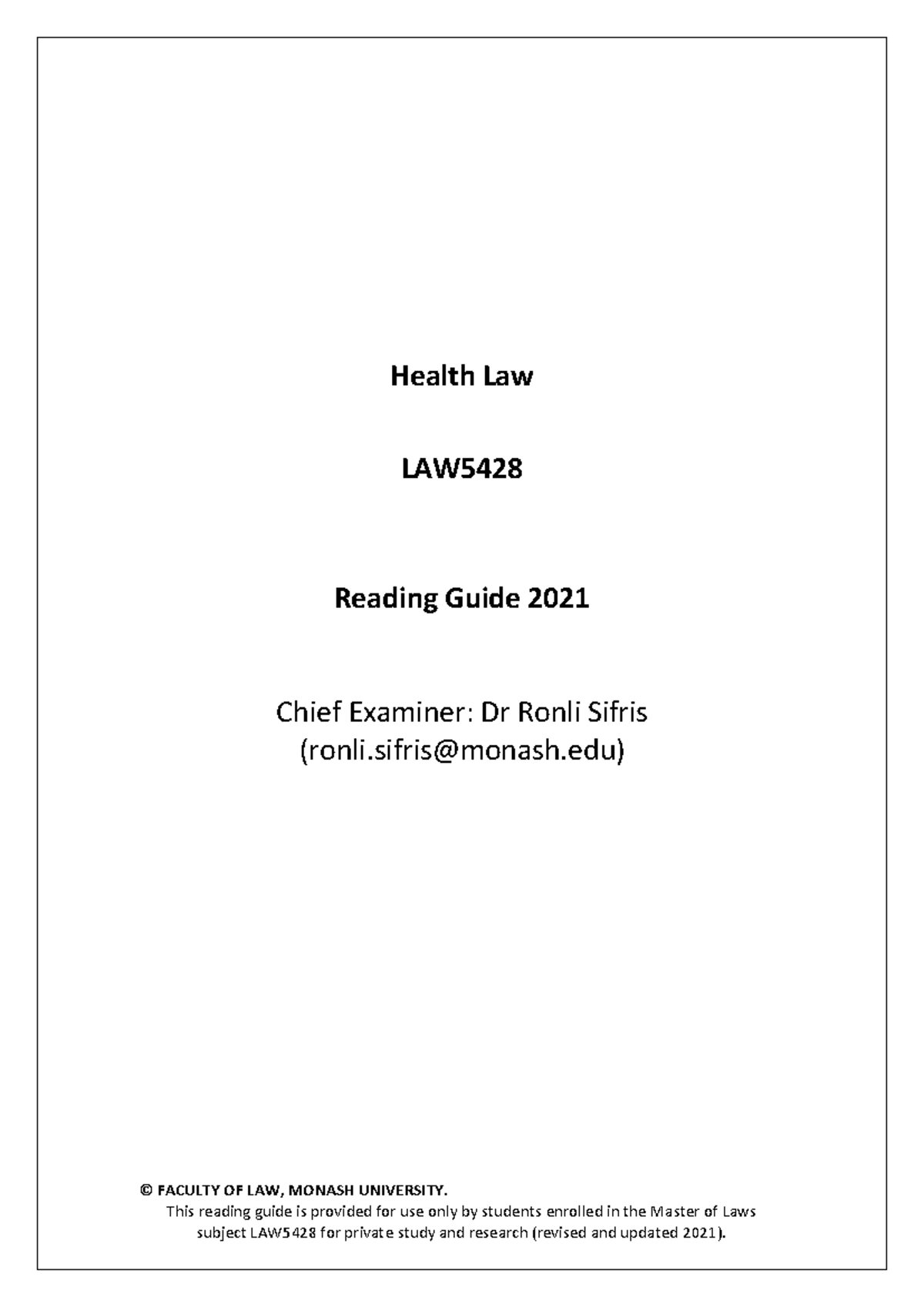 Reading Guide - Unit Schedule, Topic Guide, Prescribed Readings ...