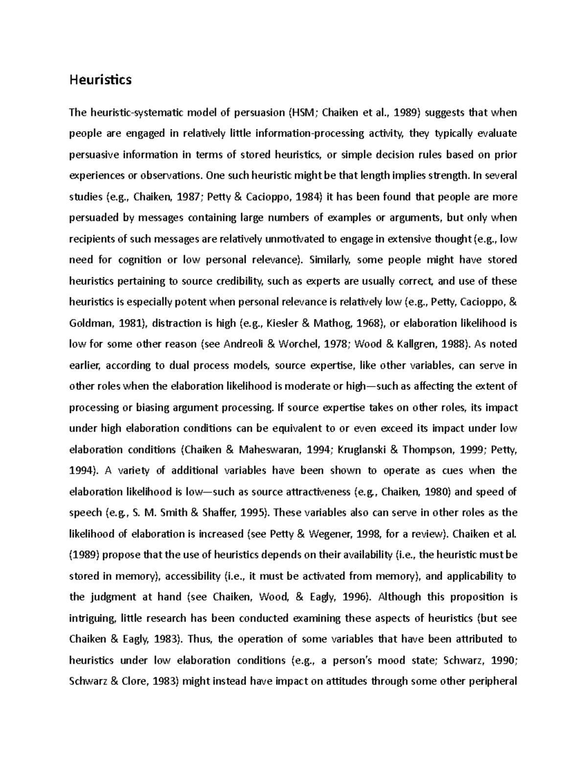 Heuristics - Heuristics The heuristic-systematic model of persuasion ...