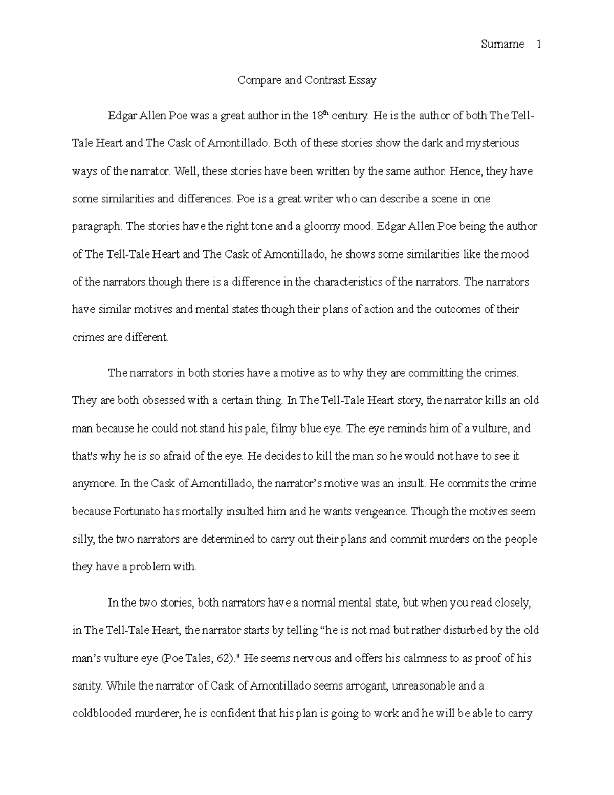 Tell-tale - 1.Both the narrators in Edgar Allan Poe’s short stories ...