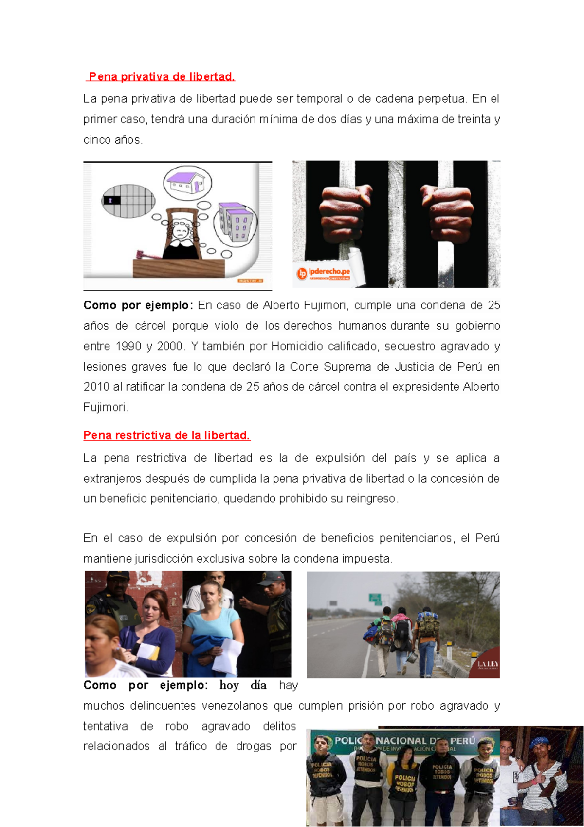 TA1. Derecho Penal - bien - Pena privativa de libertad. La pena ...