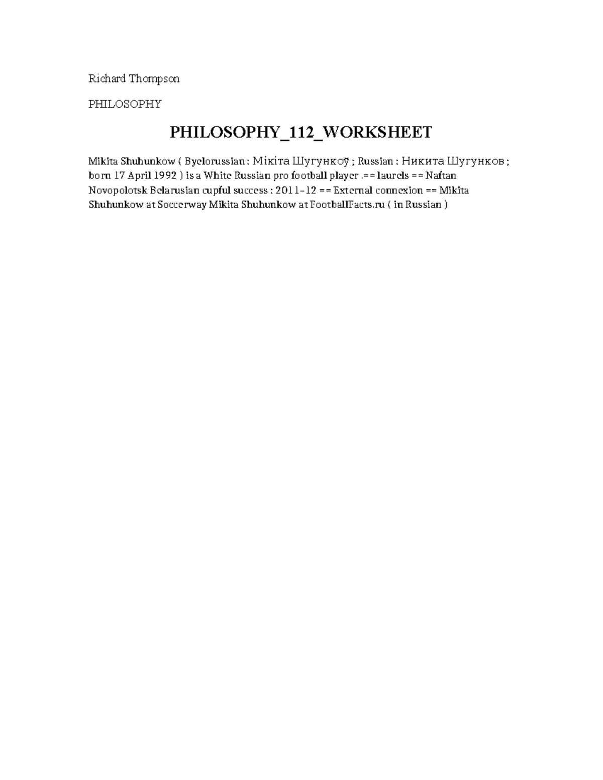 Philosophy 112 Worksheet - cyber security - Richard Thompson PHILOSOPHY ...
