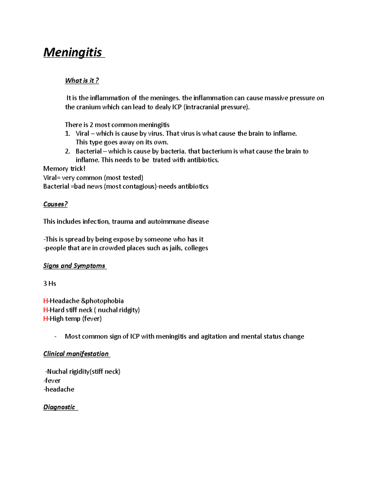 Meningitis%20notes - Meningitis Notes - Meningitis What is it? It is ...