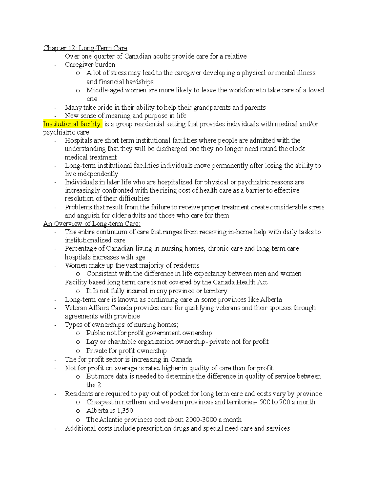 Chapter 12 reading assignment notes and summary - Chapter 12: Long-Term ...