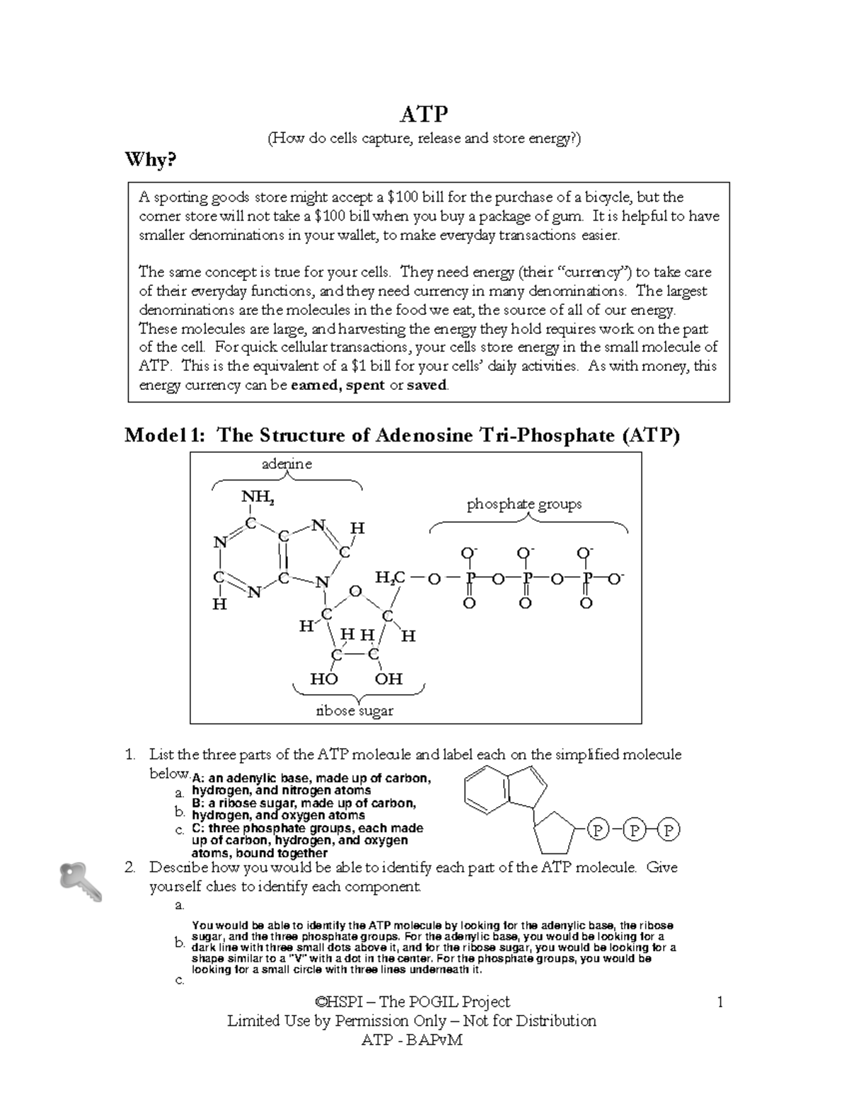 ATP-Student Guide - ©HSPI – The POGIL Project Limited Use by Permission ...