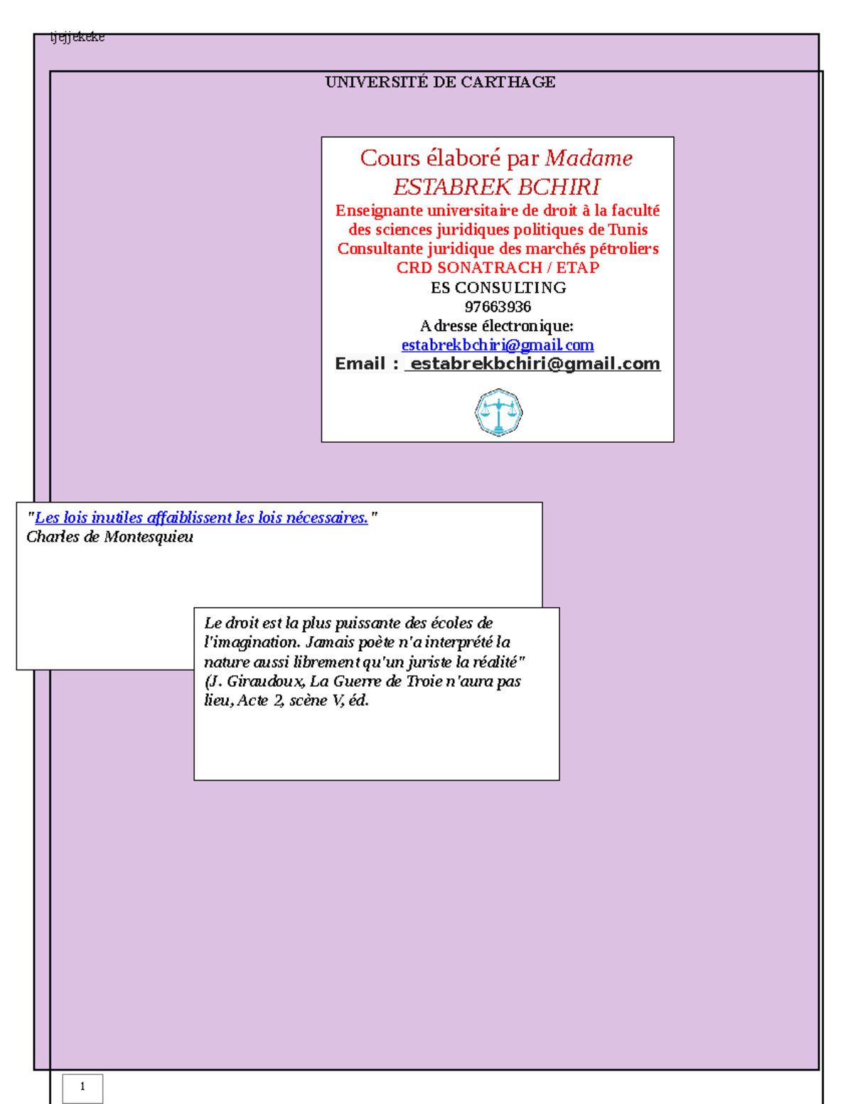 Cours économie politique Madame Estabrek Bchiri - UNIVERSITÉ DE ...