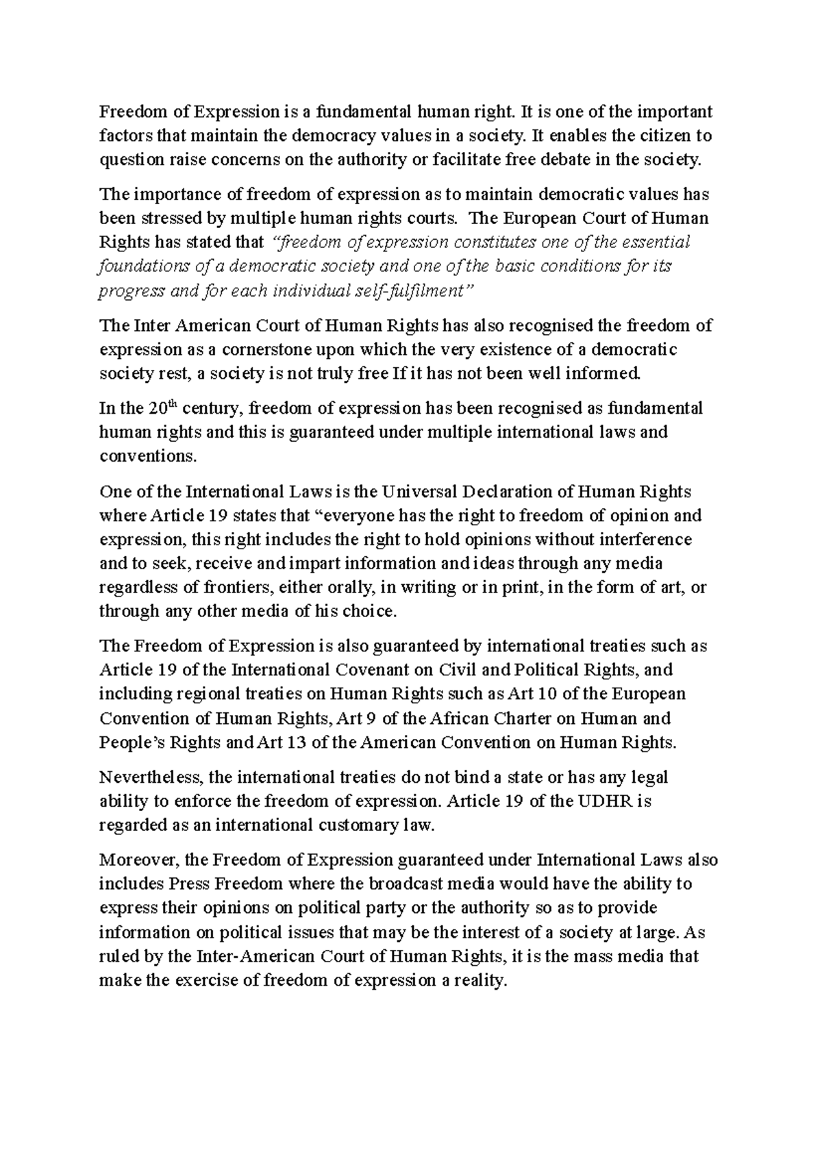 Press Freedom Notes - Freedom of Expression is a fundamental human ...