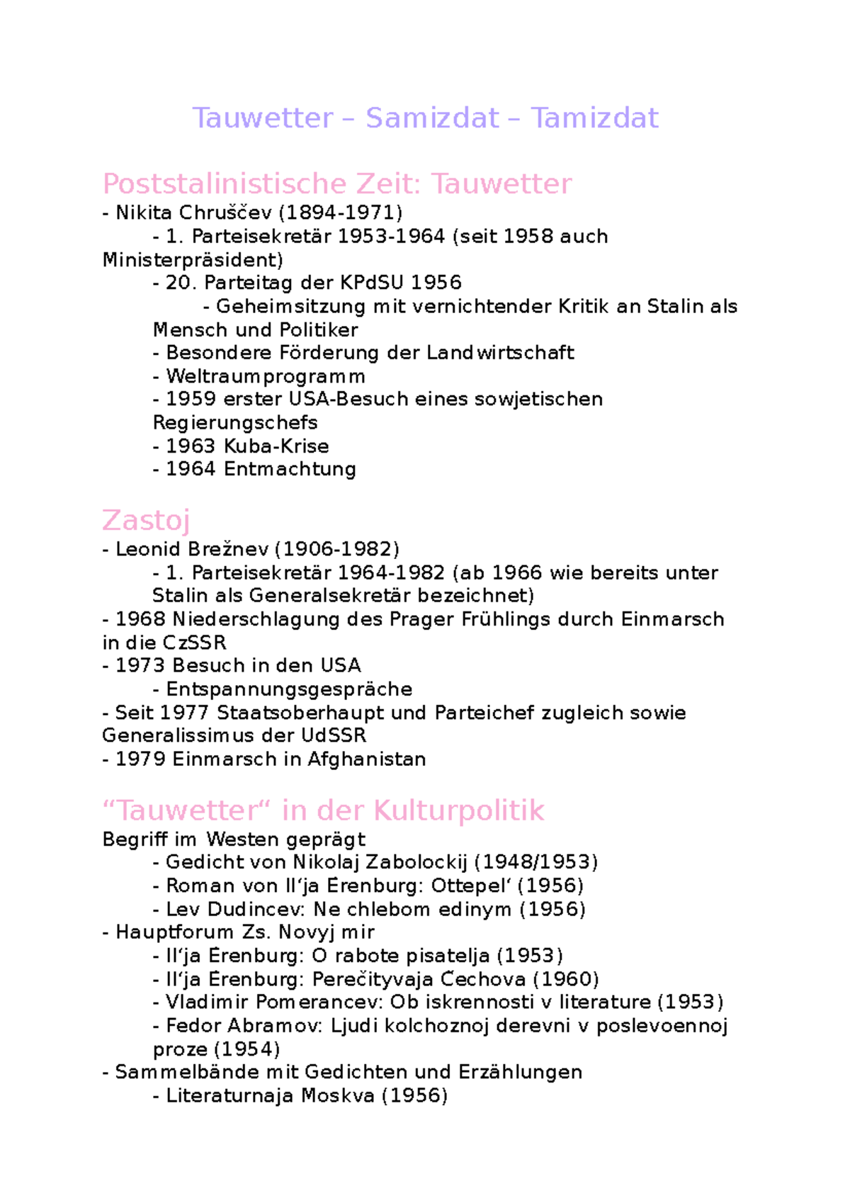 Tauwetter Samizdat Tamizdat - Tauwetter – Samizdat – Tamizdat ...
