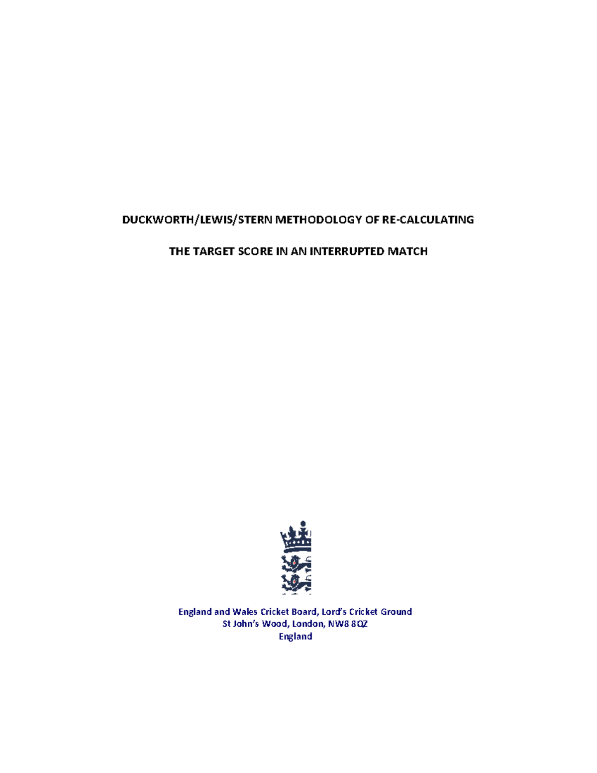 14 Duckworth Lewis Stern Regulations 2023 - DUCKWORTH/LEWIS/STERN ...