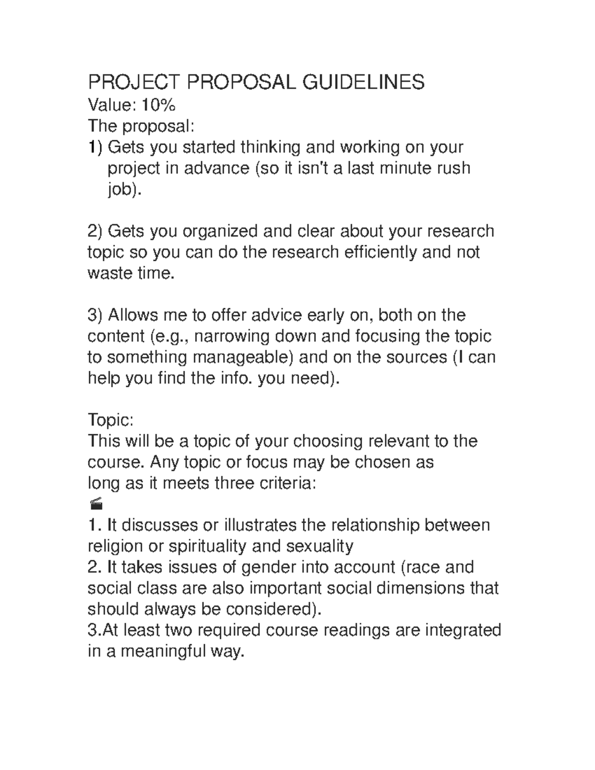 Project Proposal Guidelines genderandsex - PROJECT PROPOSAL GUIDELINES ...