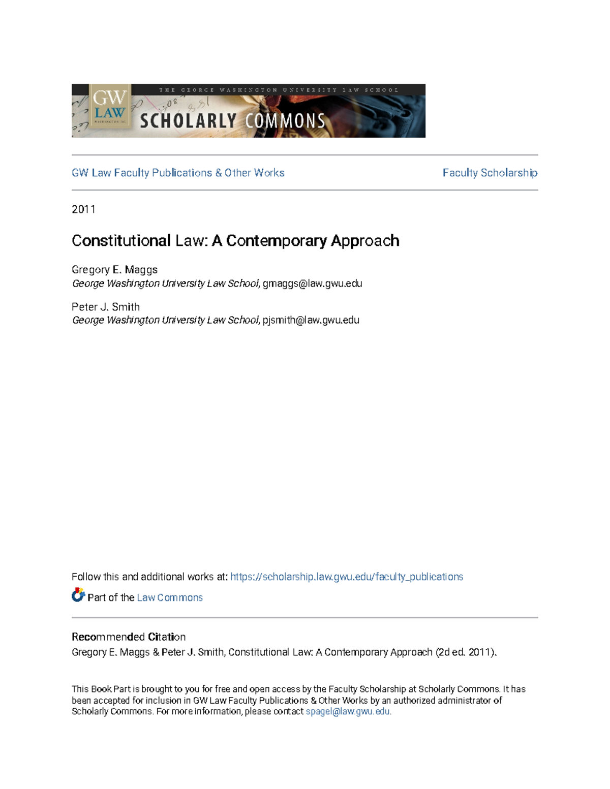 Constitutional Law A Contemporary Approach - Maggs George Washington ...