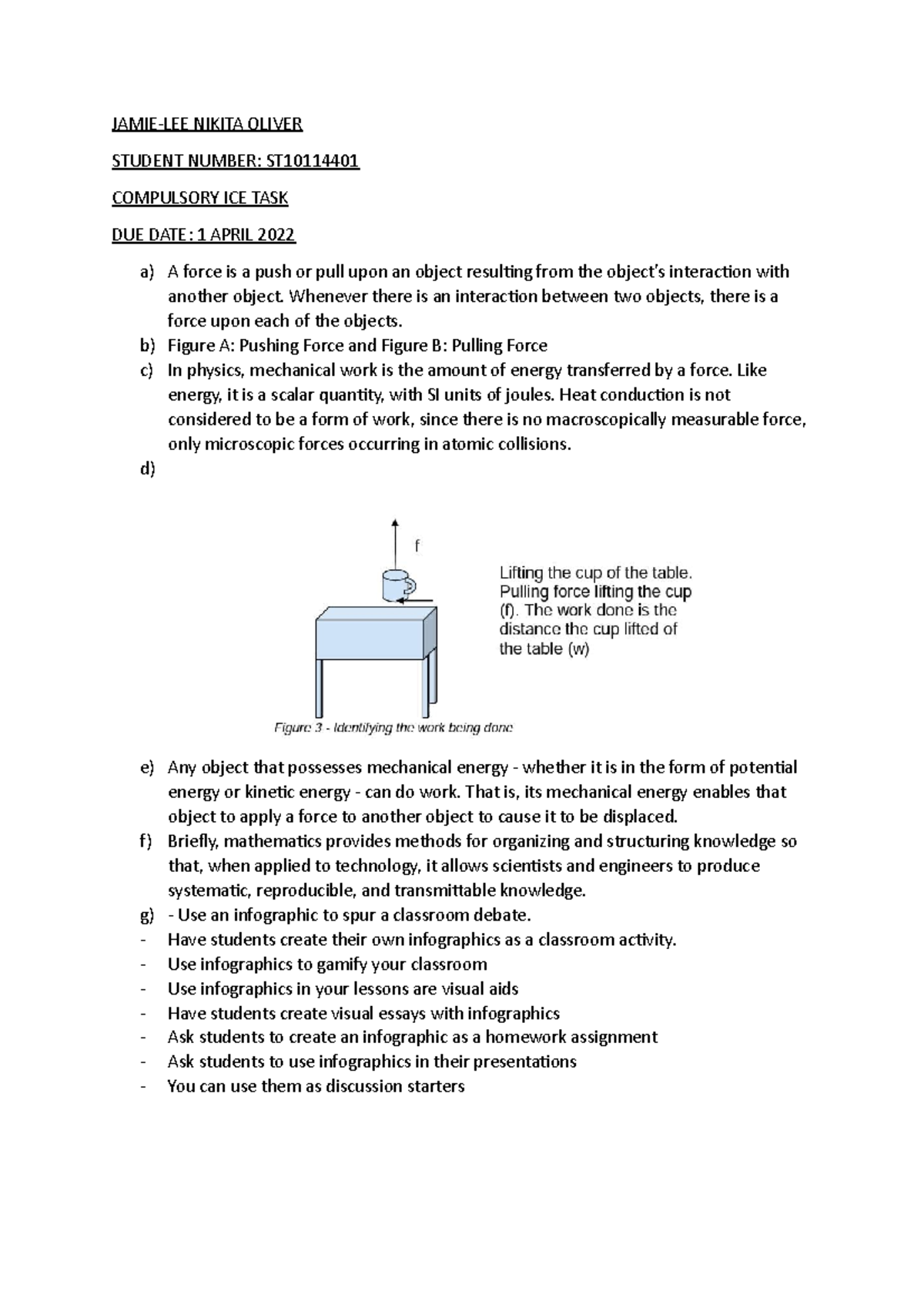 TNST Compulsory ICE TASK 1 - JAMIE-LEE NIKITA OLIVER STUDENT NUMBER: ST ...