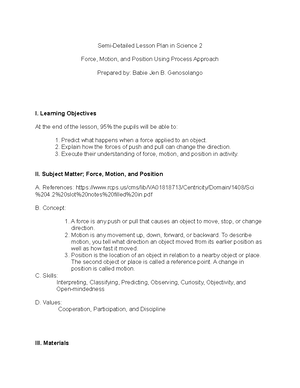 TTL-LP (1 - TTL LESSON PLAN - DetailedLessonPlaninArts 6 I - Studocu