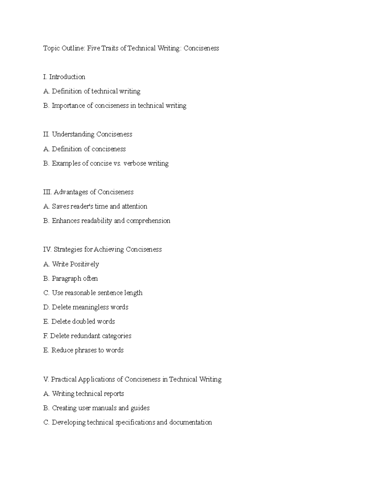 Topic-Outline-2 - For notes taking only - Topic Outline: Five Traits of ...