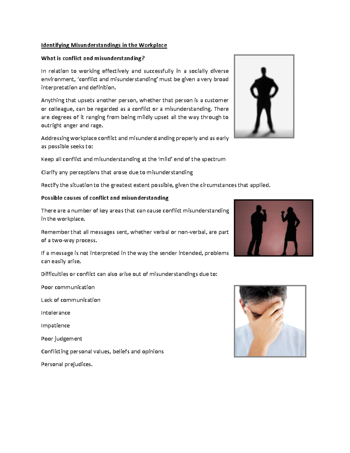 Unit 5 - Conflicts Management - Identifying Misunderstandings in the ...