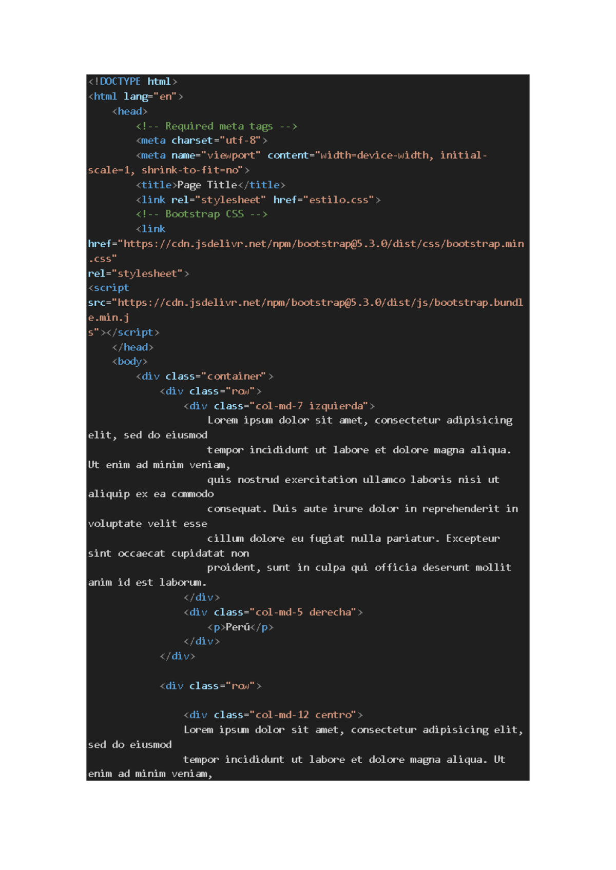 Codigo bootstrap - :)))))))))))) - - Studocu