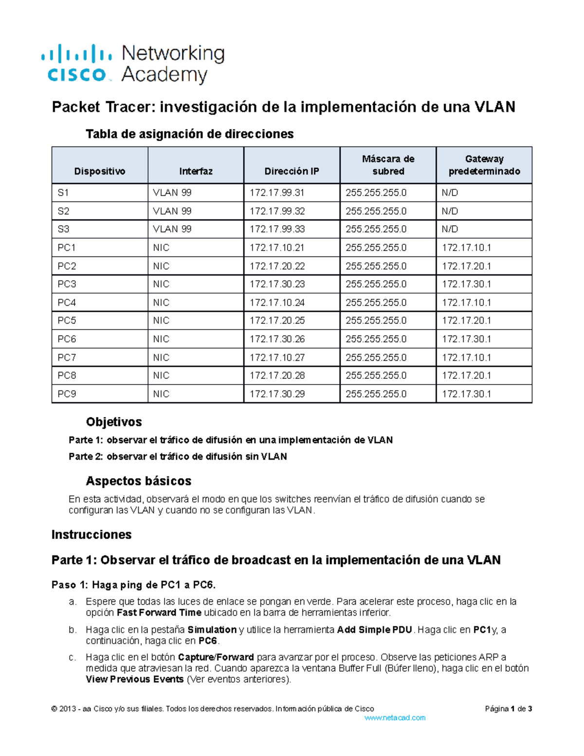 3.2.8 Packet Tracer - Investigate a VLAN Implementation - Packet Tracer ...