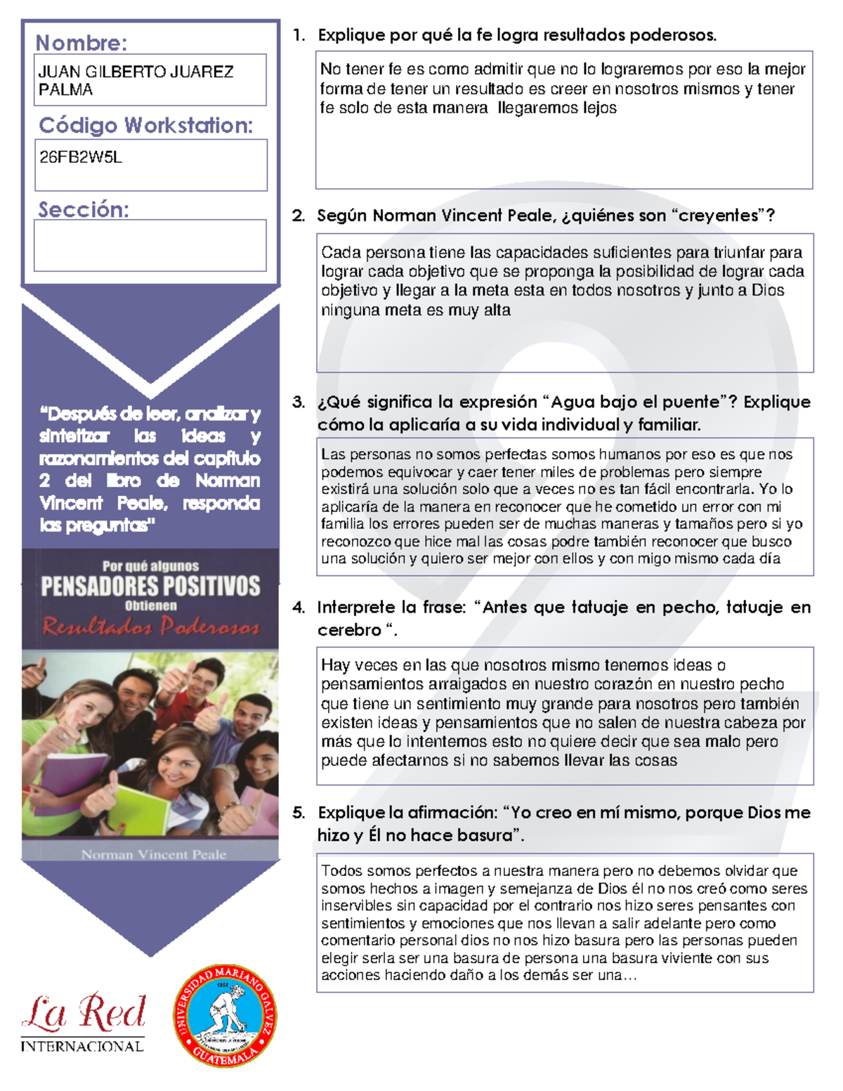 Tarea II PP - DSDFSDF - Desarrollo Humano y Profesional I - 1. Explique ...