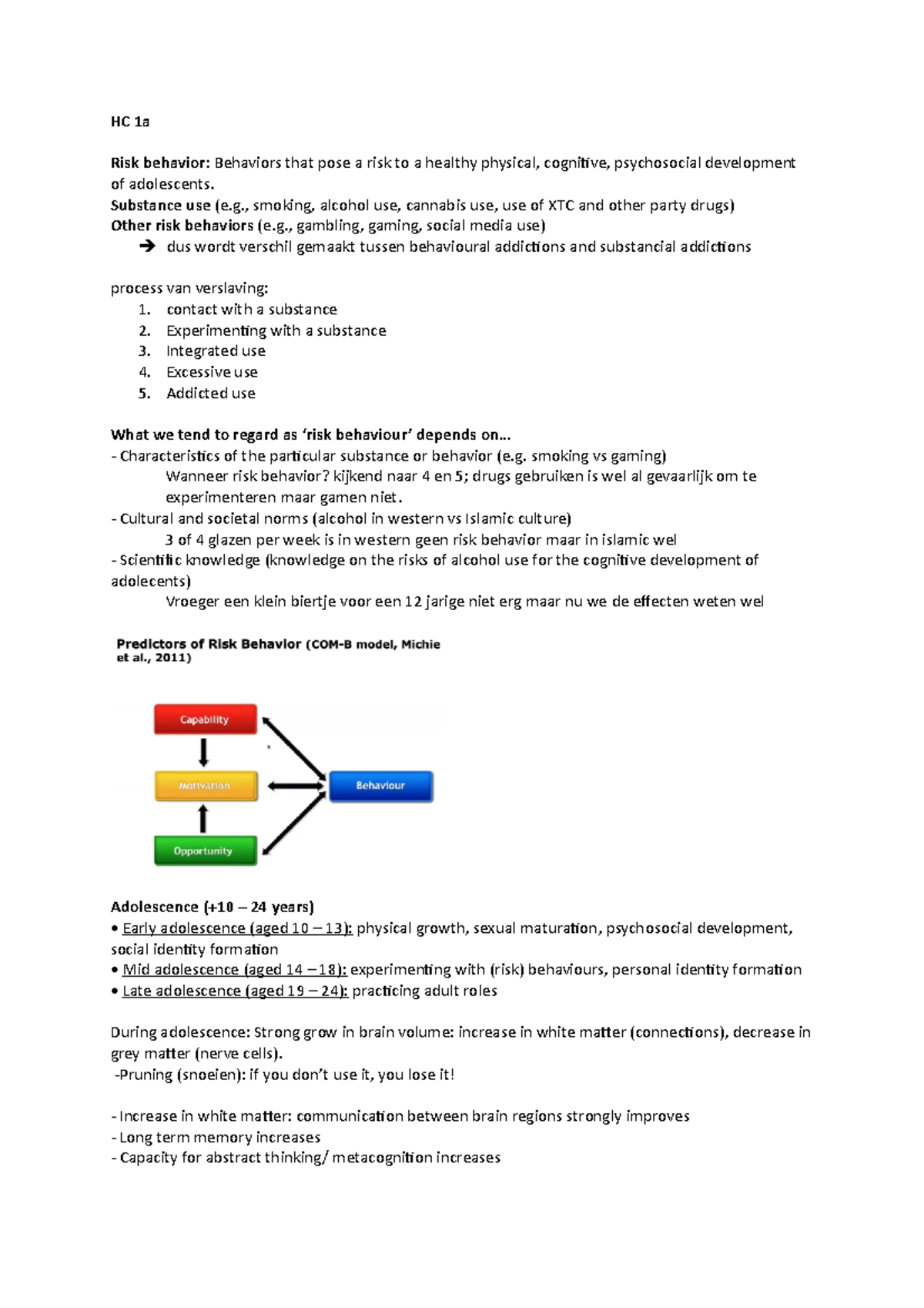 Hc 1a Rbaa Aantekeningen Hoorcollege 1a Hc 1a Risk Behavior