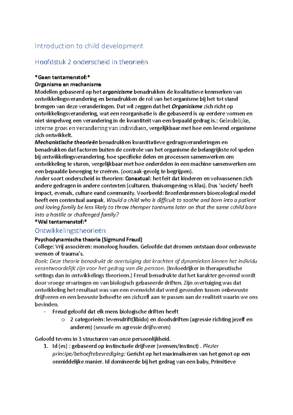 Introduction to child development-H2-Studeersnel - Introduction to ...