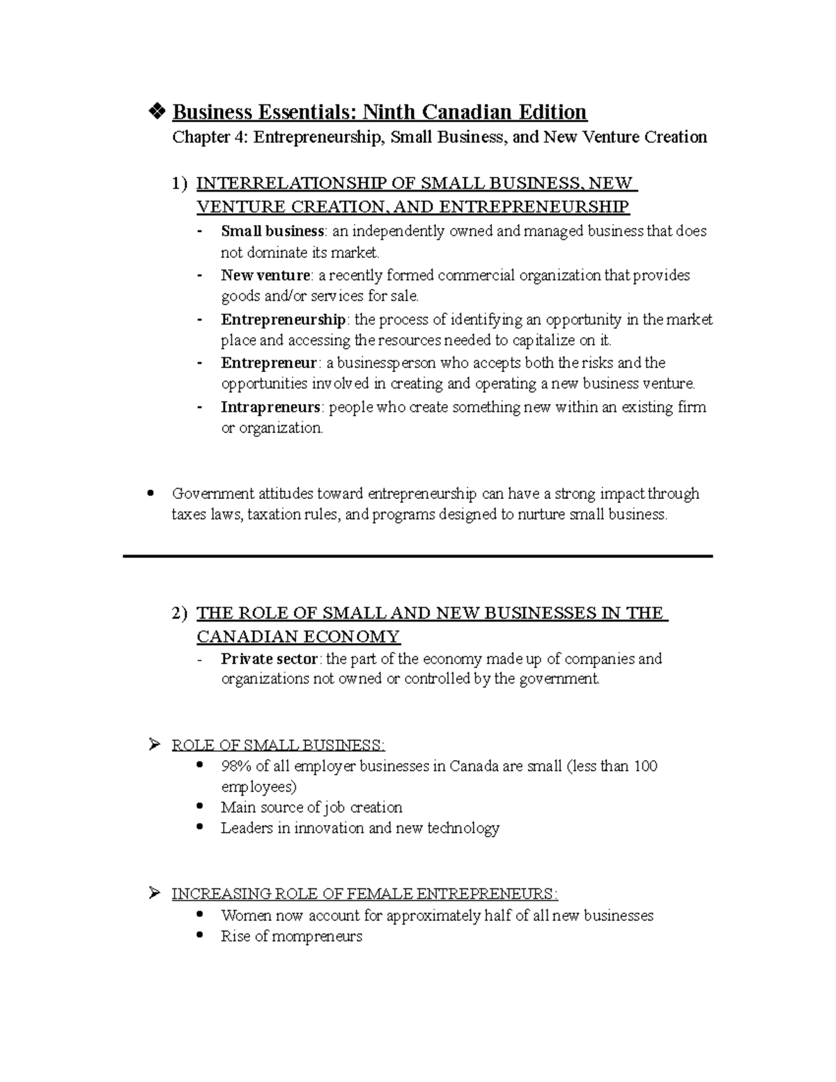 Chapter 4 Summary - Business Essentials: Ninth Canadian Edition Chapter ...