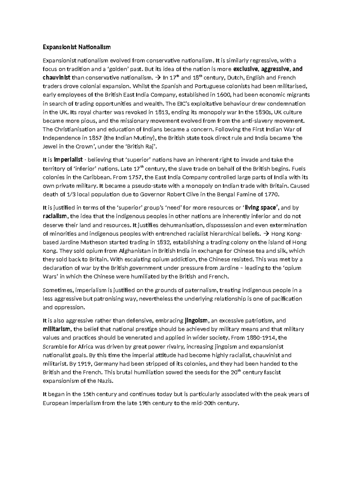 Expansionist nationalism - Expansionist Nationalism Expansionist ...